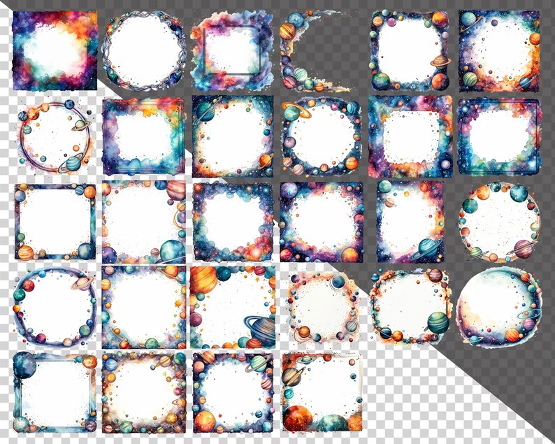Galactic Frame Clipart, 28 Space-inspired Creativity, Celestial Art ...