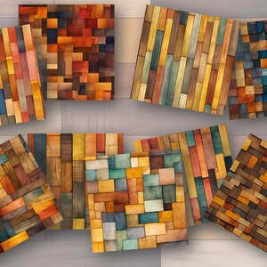 16 Autumn Colored Wood Digital Paper, Home Decor, Scrapbooking ...