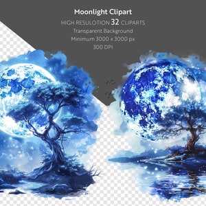 Moonlight Clipart, Light Fantasy PNG, Magical Ambiance and Light ...