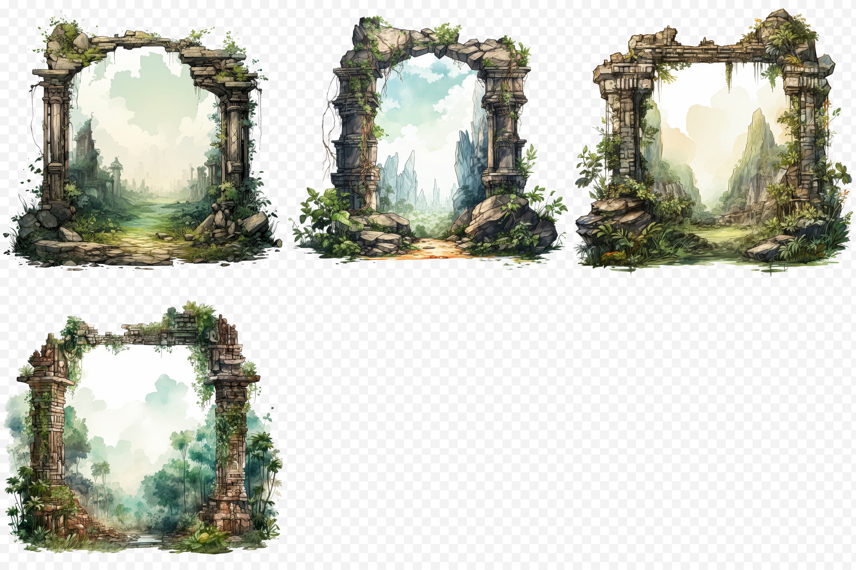 Ancient Ruins Frame Clipart 28 High-quality PNG Designs for ...