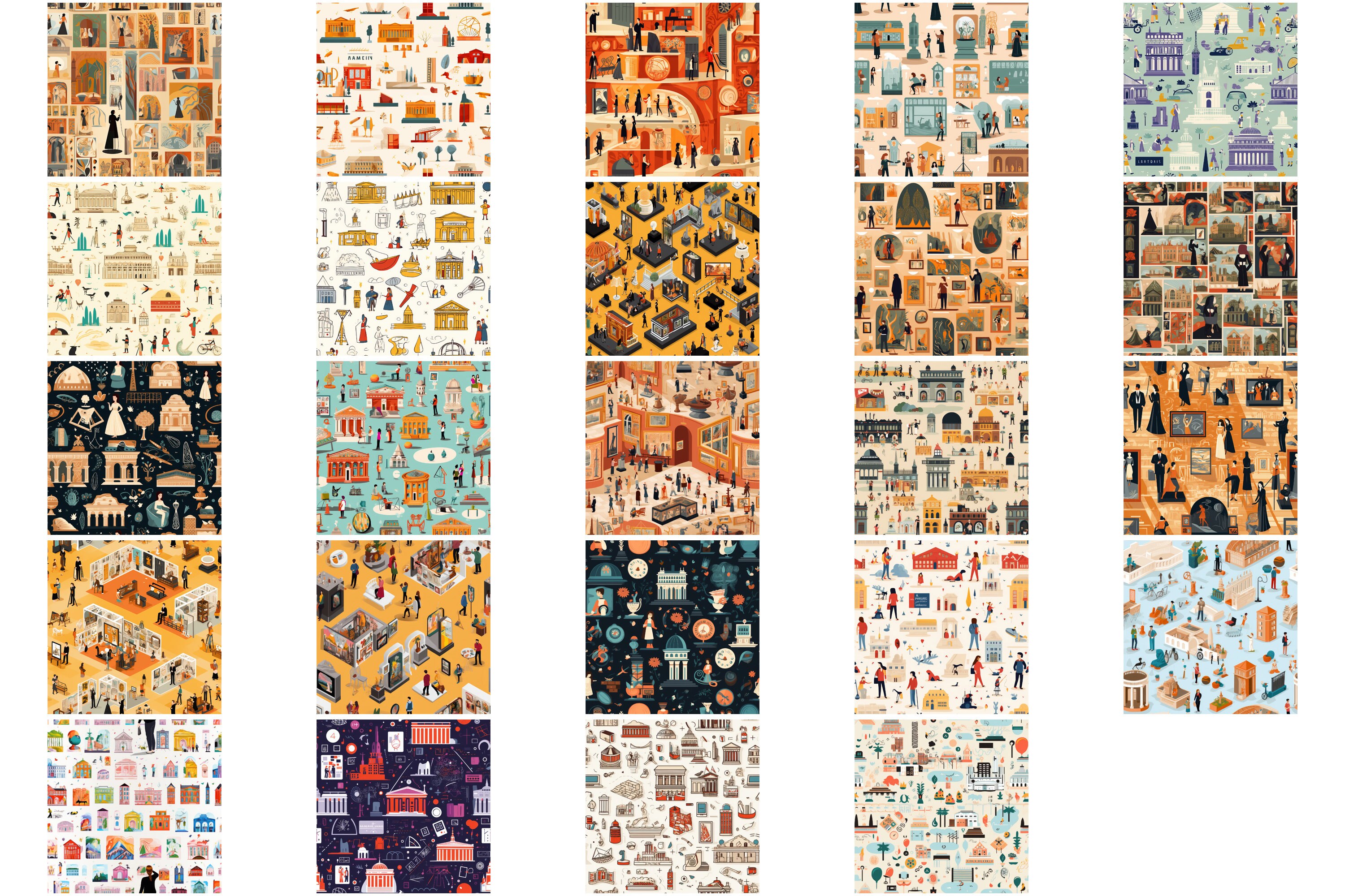 24 Fascinating City View Seamless Digital Papers Urban Illustrations ...