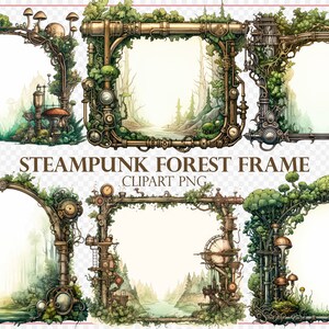 Steampunk Forest Frames | 26 Enchanting PNG Designs for Crafts ...