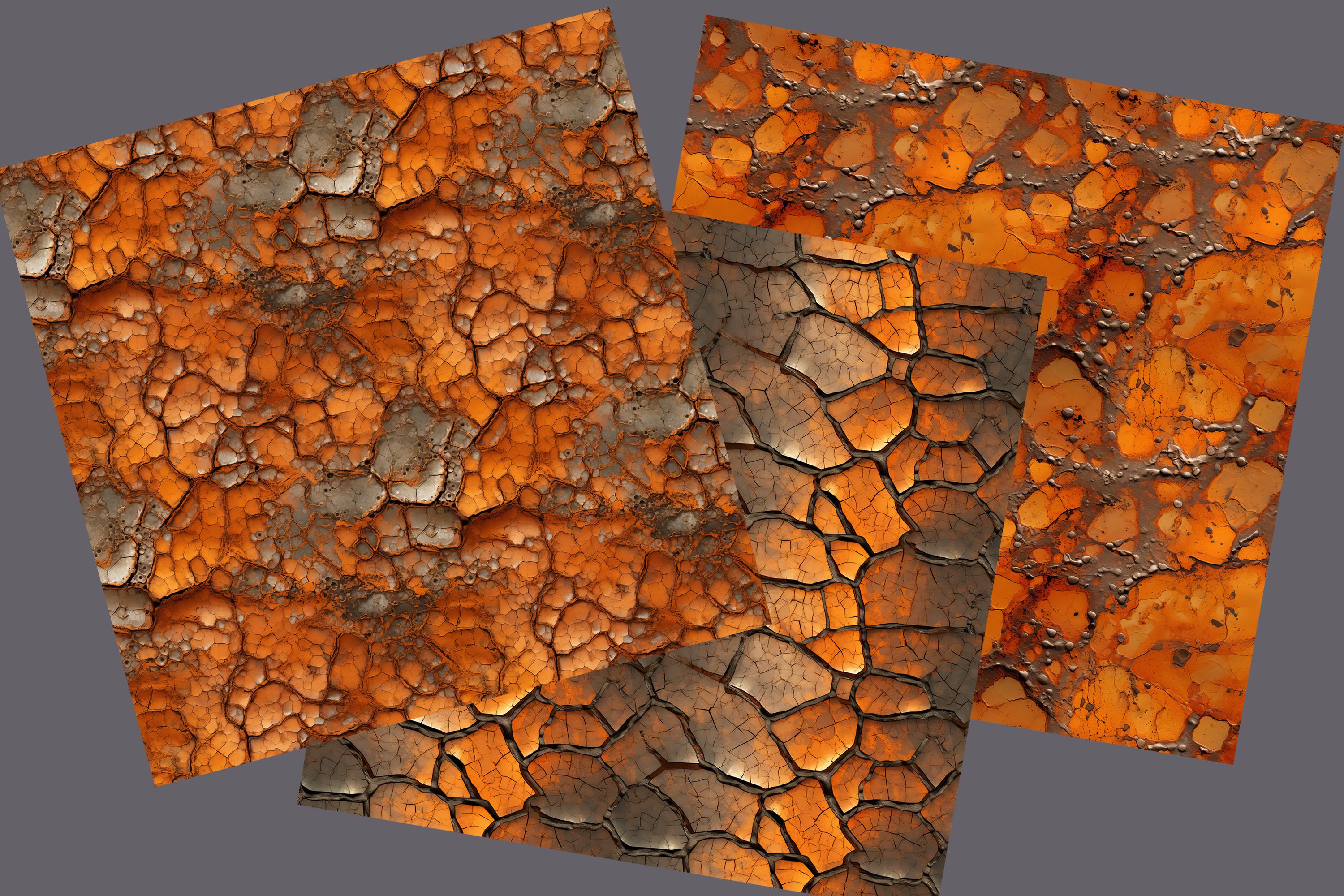 20 Orange Terra Fracture Texture Seamless Patterns - Rustic Earthy ...
