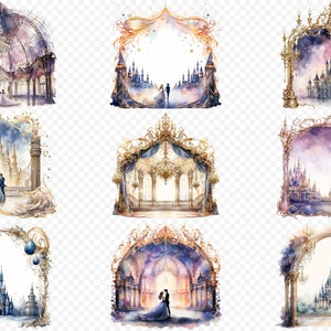 Fairytale Ballroom Frame Clipart, 27 PNG Image Princess Ballroom Border ...