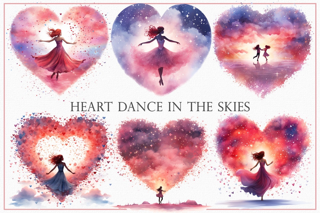 Heart Dance in the Skies Clipart, Fairies Creating a Colossal Heart ...