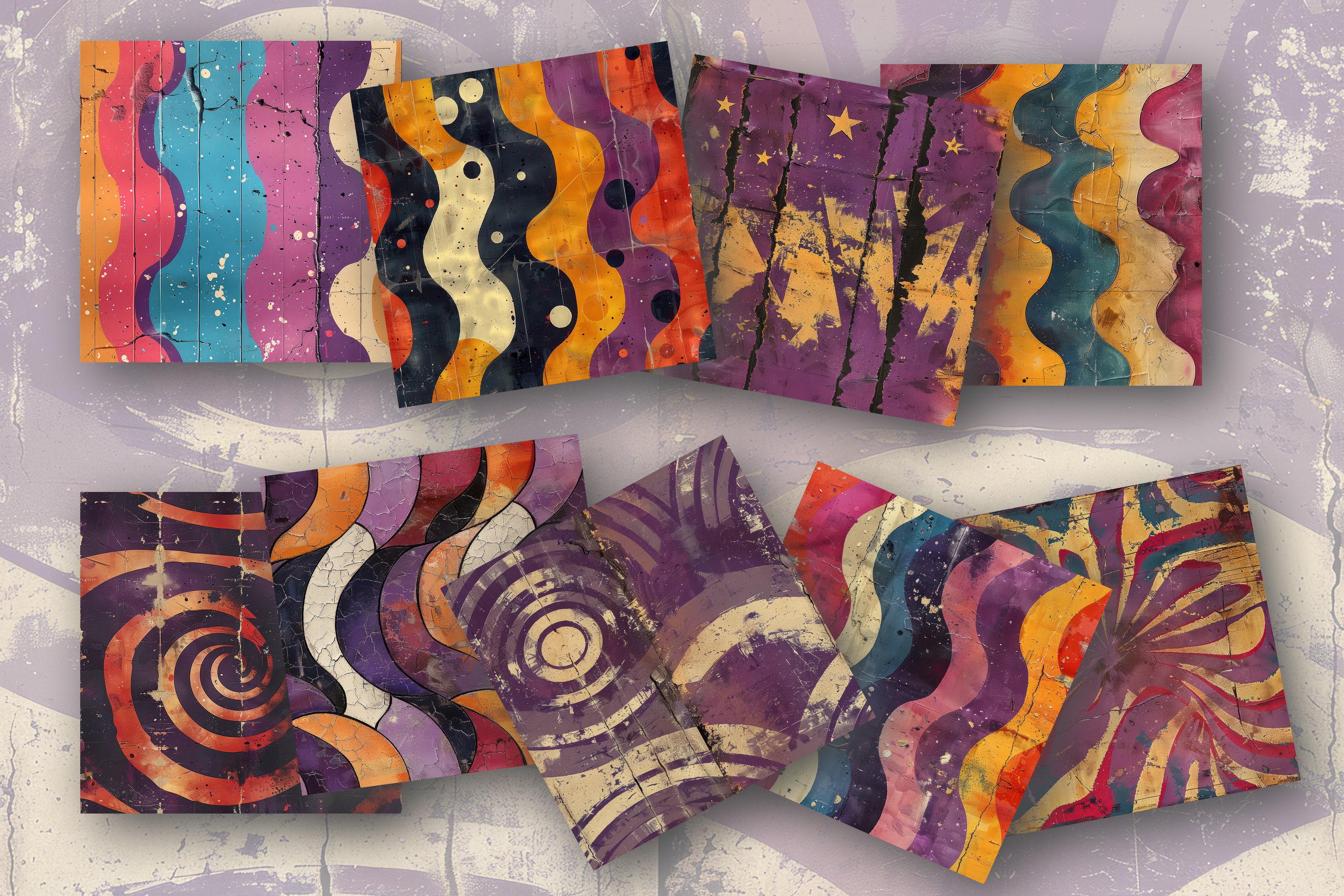 28 Weathered Purple Poster Digital Paper, JPG, Scrapbooking, Instant ...