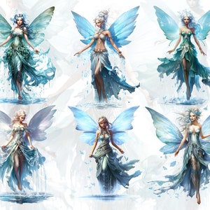 Water Fairy Clipart Bundle | 37 PNG Designs for Scrapbooking (digital ...