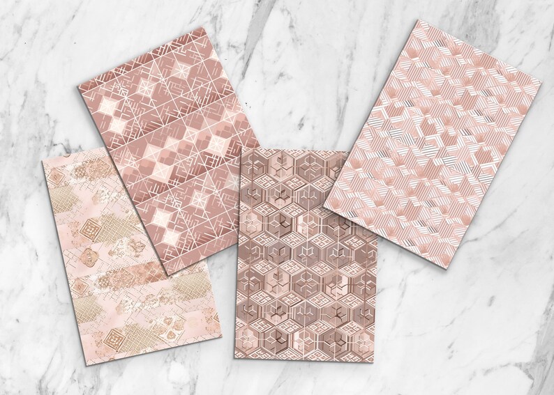 36 Luxury Rose Gold Digital Paper, Repeating Pattern, Home Decoration ...