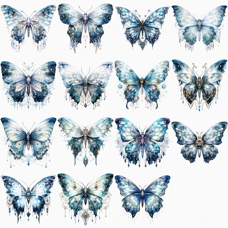 Snow Queen Moth Clipart Set 15 Winter Fairy Tale Graphics - Etsy