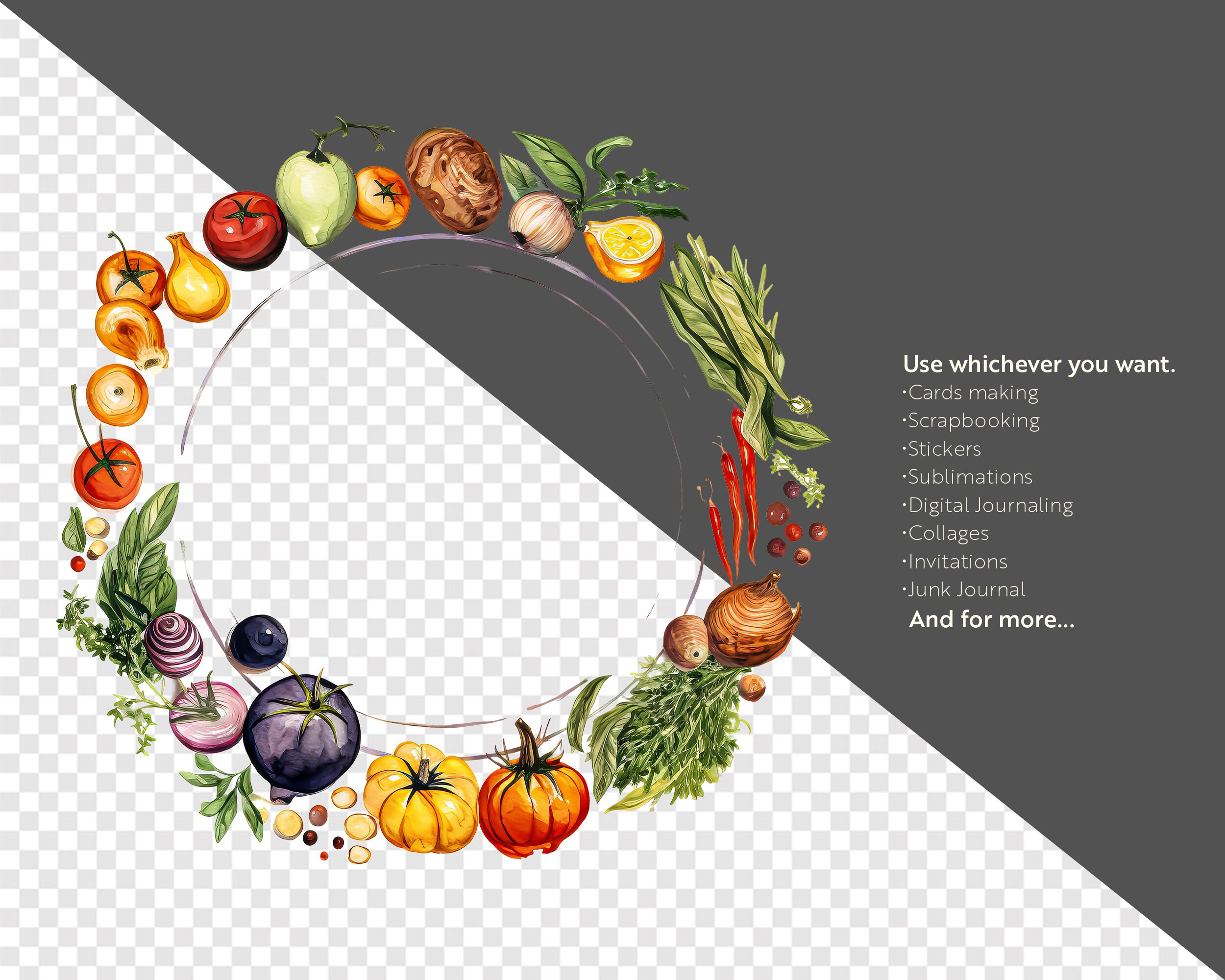Food Frame Clipart Set for 25 Creative Culinary Designs, Kitchen Art ...