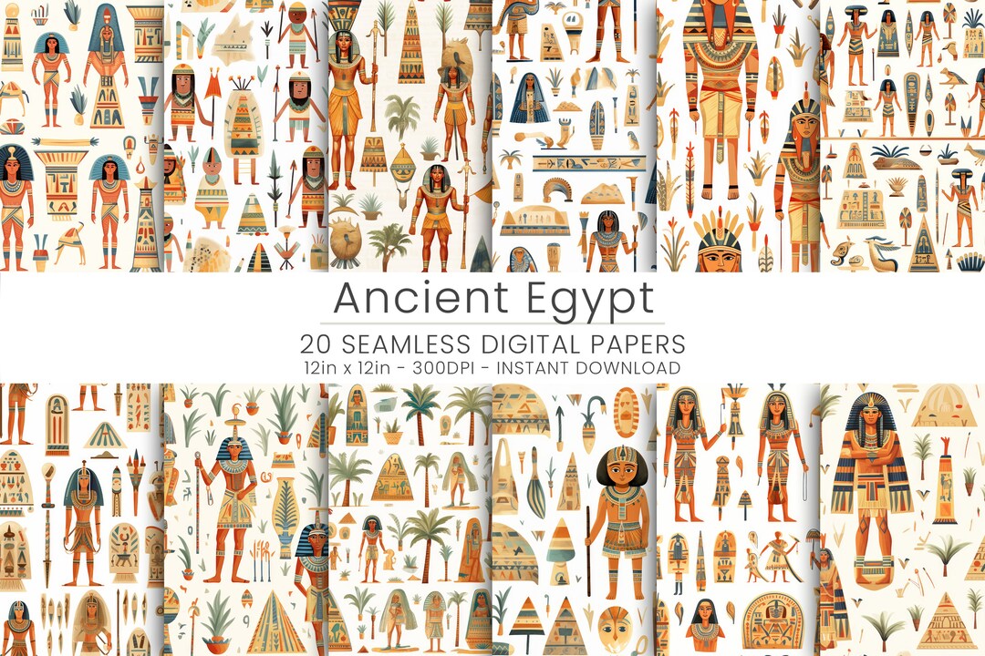 20 Ancient Egypt Digital Paper, Home Decor,repeatable, Scrapbooking ...