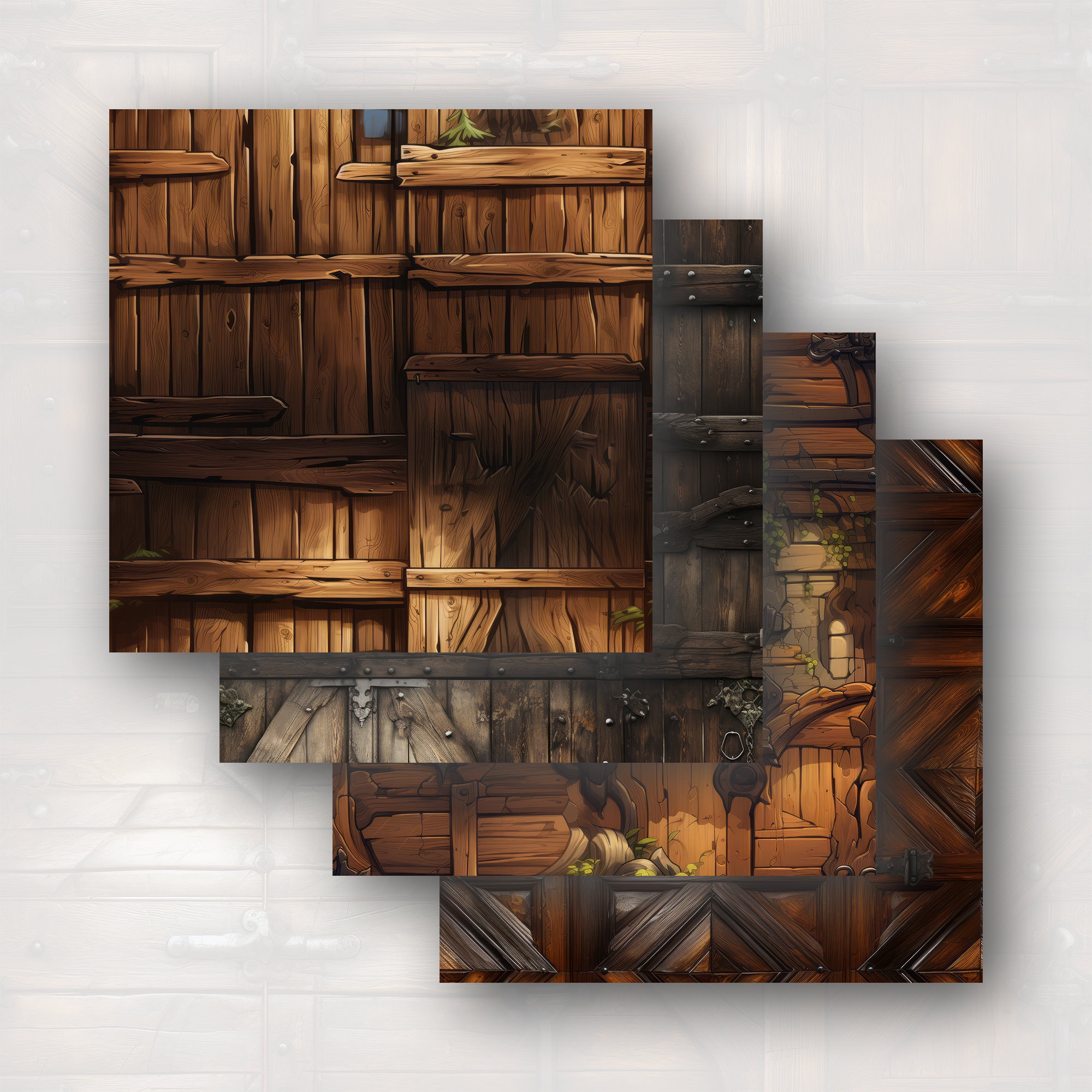 32 Wooden Door Digital Paper Open the Door to Endless Creative ...