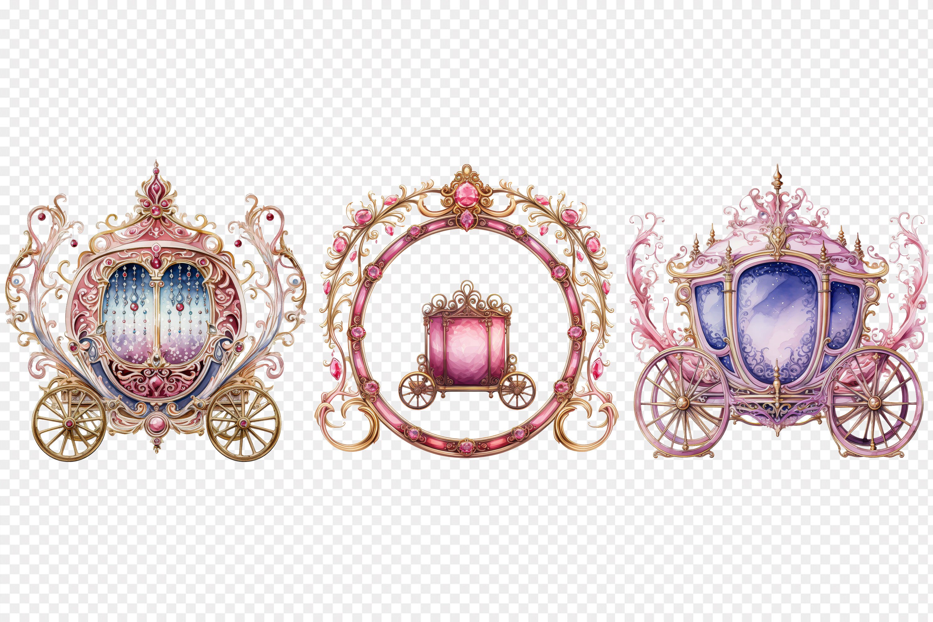 Fairy Tale Carriage Frames | 12 Magical PNG Designs for Crafts ...