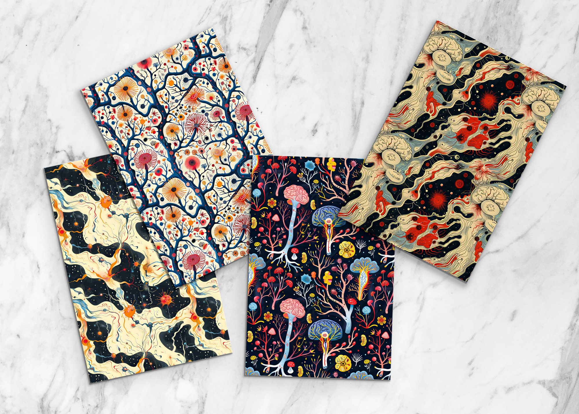 28 Nerve Cells Illustration Digital Paper, Repeatable, JPG ...