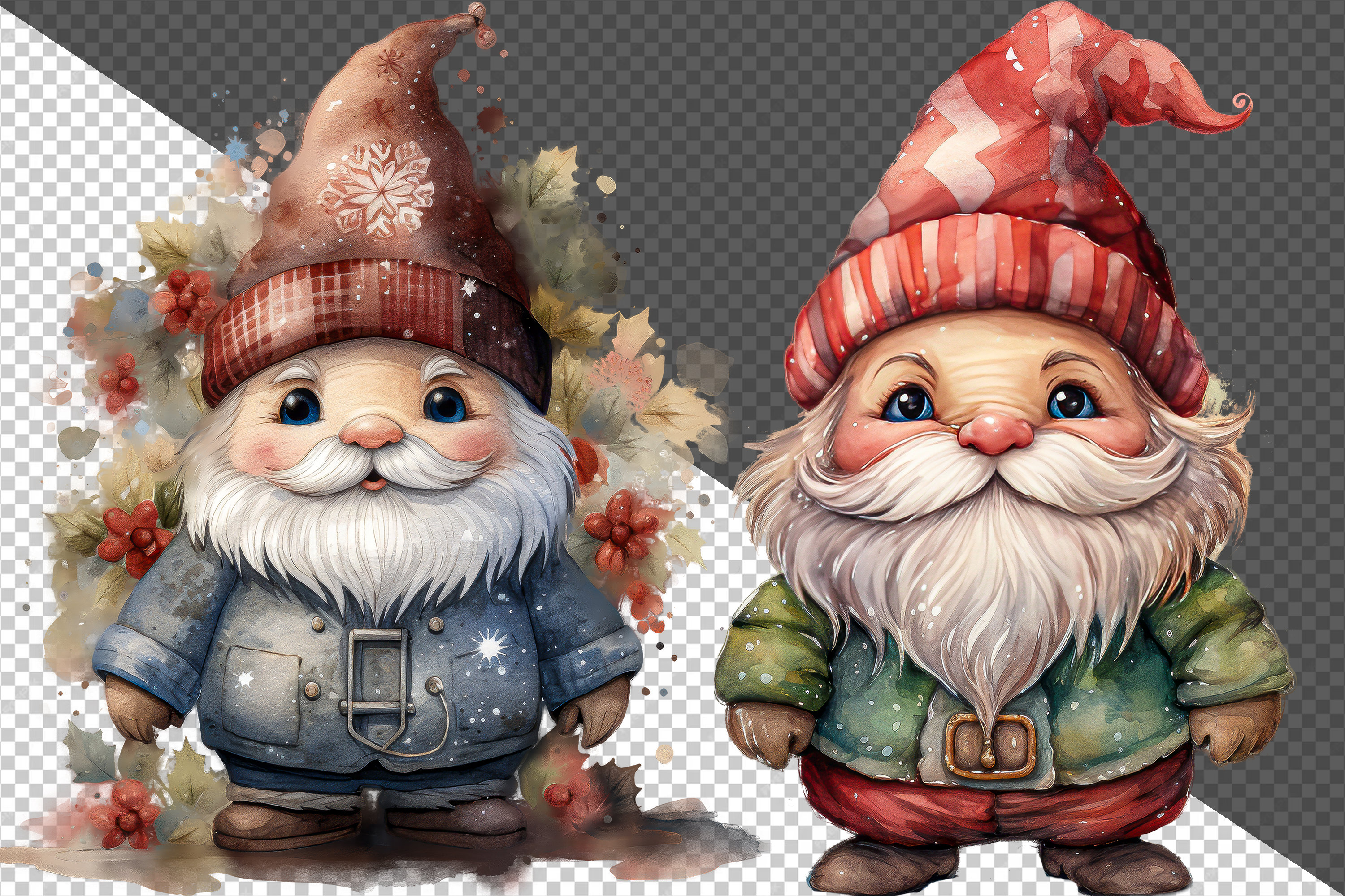 Holiday Gnome Clipart, Festive Gnome PNG, Whimsical Christmas Gnome ...