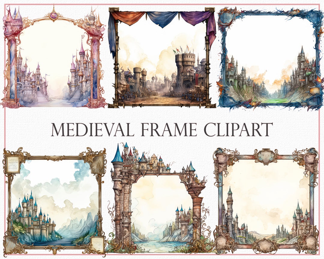 Medieval Frame Clipart - 23 Vintage Borders, Renaissance Design, Old ...
