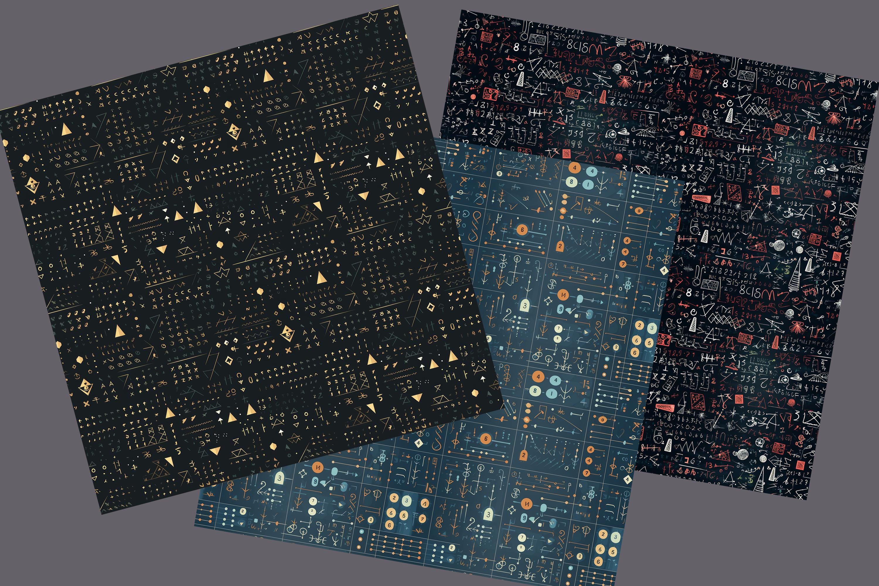 26 Math Matrix Seamless Patterns - Intricate Digital Paper With ...