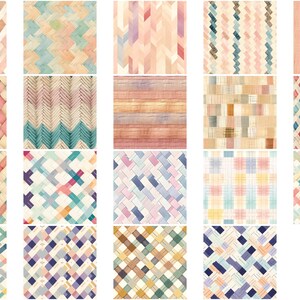 19 Pastel Woven Patchwork Seamless Patterns - Soft Digital Designs for ...