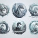 Ice Dragon Clipart Bundle Digital Dragon Art, Transparent Background ...