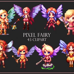 Pixel Fairy Clipart Set | 43 Rogue-like Fairy PNG Designs | Perfect for ...