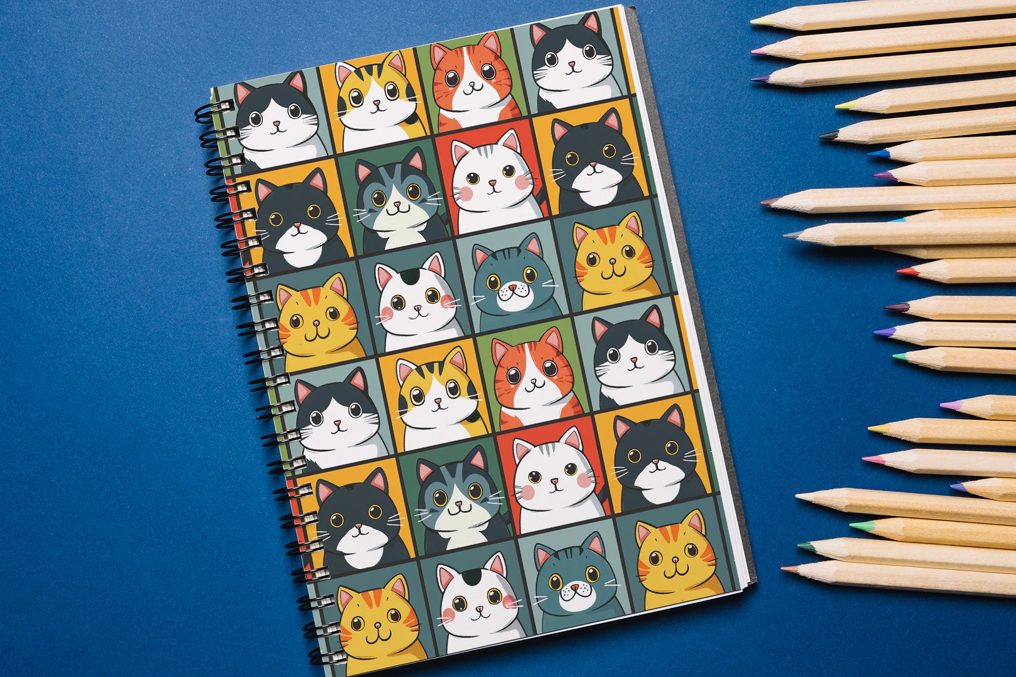 20 Cute Kawaii Cat Digital Paper, Home Decor, Scrapbooking Cat Pattern ...