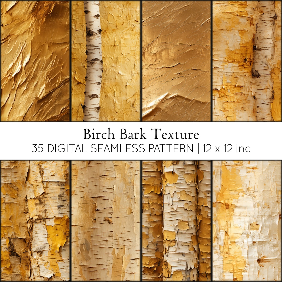 35 Seamless Set With Poplar Tree Bark Pattern | Natural Texture Digital ...