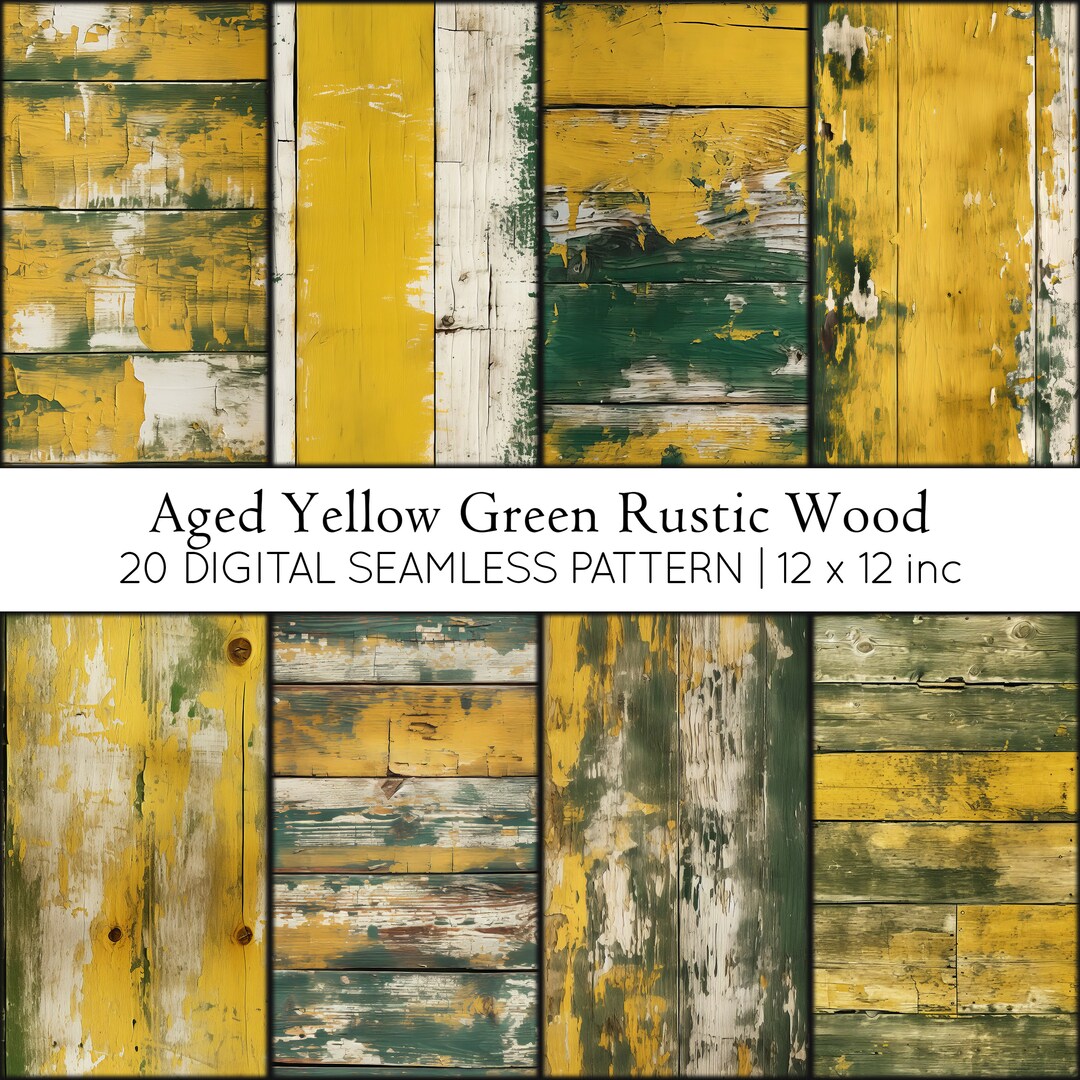 20 Aged Yellow Green Rustic Wood Digital Paper, Digital Paper, JPG ...