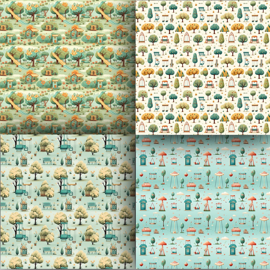 24 Playground Digital Papers - Add Fun Touches to Your Creations. Home ...