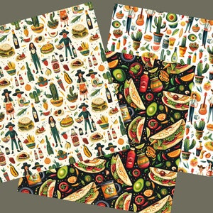 28 Mexican Cuisine Cinco De Mayo Digital Papers, Cinco De Mayo ...