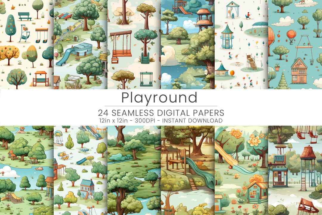 24 Playground Digital Papers - Add Fun Touches to Your Creations. Home ...