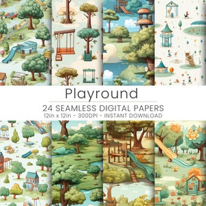 24 Playground Digital Papers - Add Fun Touches to Your Creations. Home ...