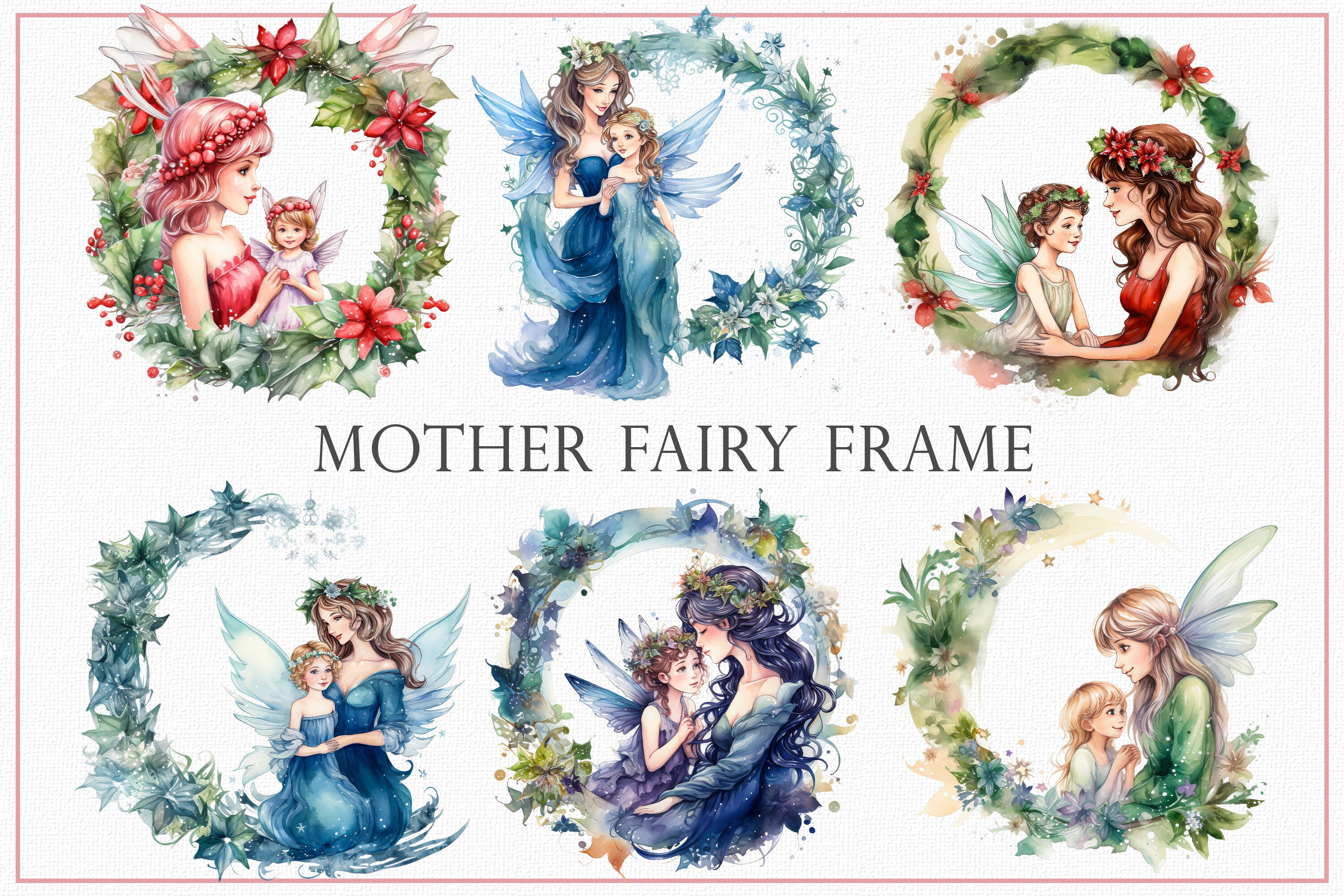 Mother Fairy Frame Clipart, 70 Enchanted Border for Mother's Day ...