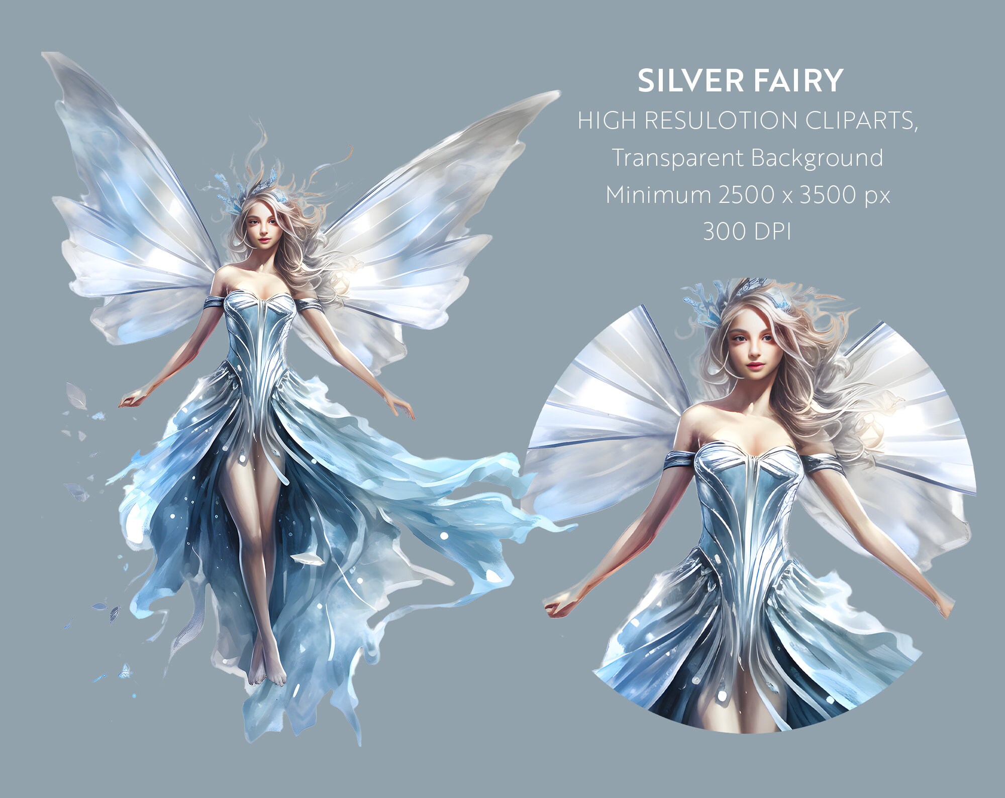 31 PNG Silver Fairy Clipart Fairy Wings Silver Wings Fairy - Etsy