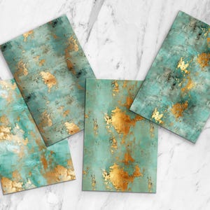 20 Aqua Gold Seamless Patterns - Elegant Digital Paper for Crafts ...