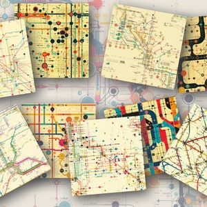 20 Roadmap Chart Digital Paper, JPG, Scrapbooking, Instant Download ...
