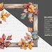 Autumn Leaves and Wood Frame 28 PNG Bundle, Fall Watercolor Border ...