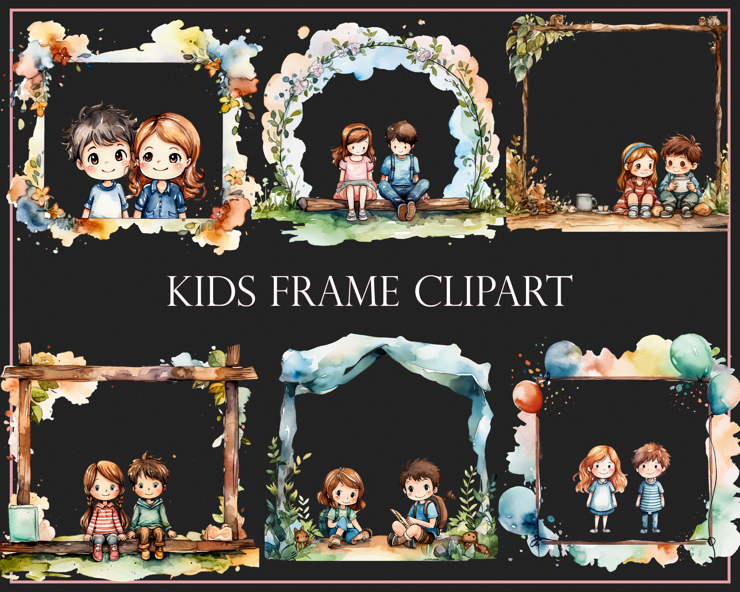Kids Frame Clipart, Playful Borders for Children's Art Projects ...