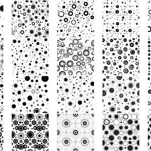 20 Black and White Circles Seamless Pattern Digital Paper | Geometric ...