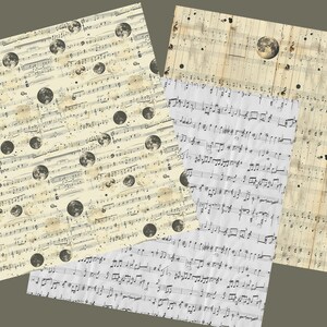 15 Moon and Passion for Music Digital Paper, Scrapbooking, Music Paper ...