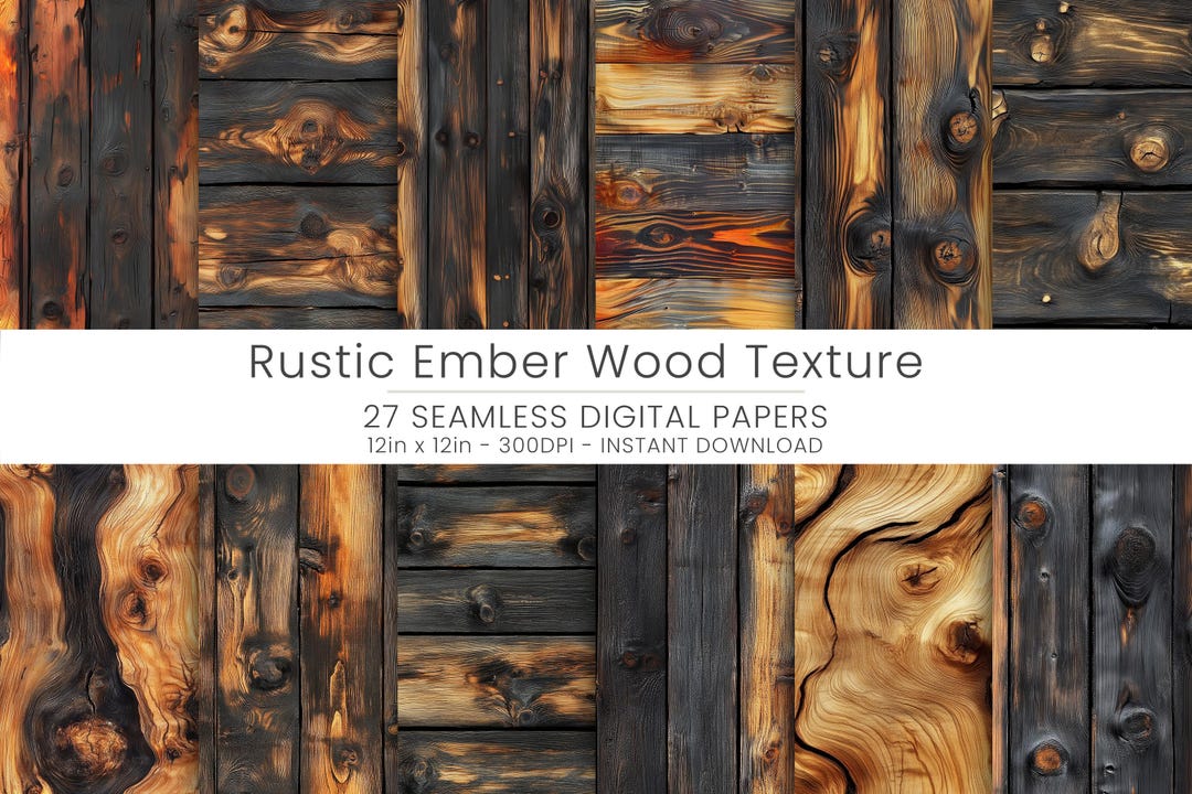 27 Rustic Ember Wood Texture Seamless Digital Pattern for Scrapbooking ...