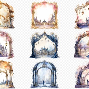 Fairytale Ballroom Frame Clipart, 27 PNG Image Princess Ballroom Border ...