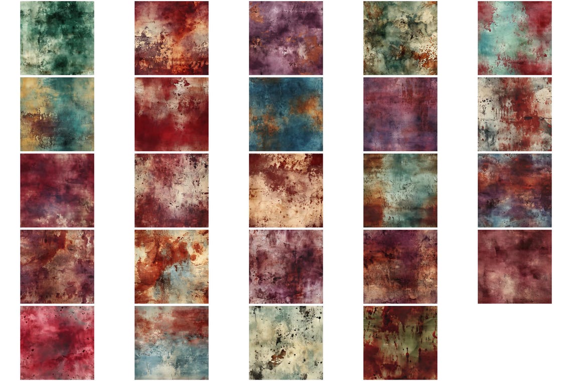 24 Rustic Patina Textures Digital Paper - Vintage, Weathered, Seamless ...