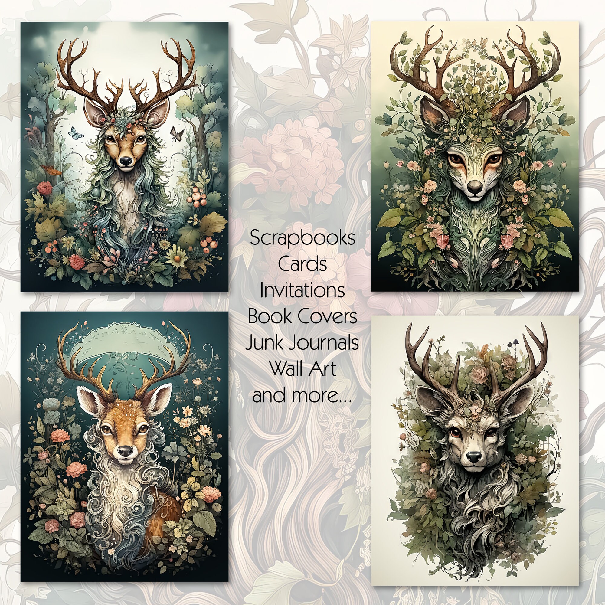 26 Forest Queen Deer Letter Size Digital Paper Pack - Etsy