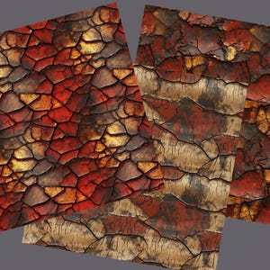 20 Red Terra Fracture Texture Seamless Pattern – Earthy, Rustic Digital ...