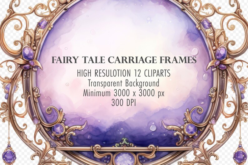 Fairy Tale Carriage Frames | 12 Magical PNG Designs for Crafts ...