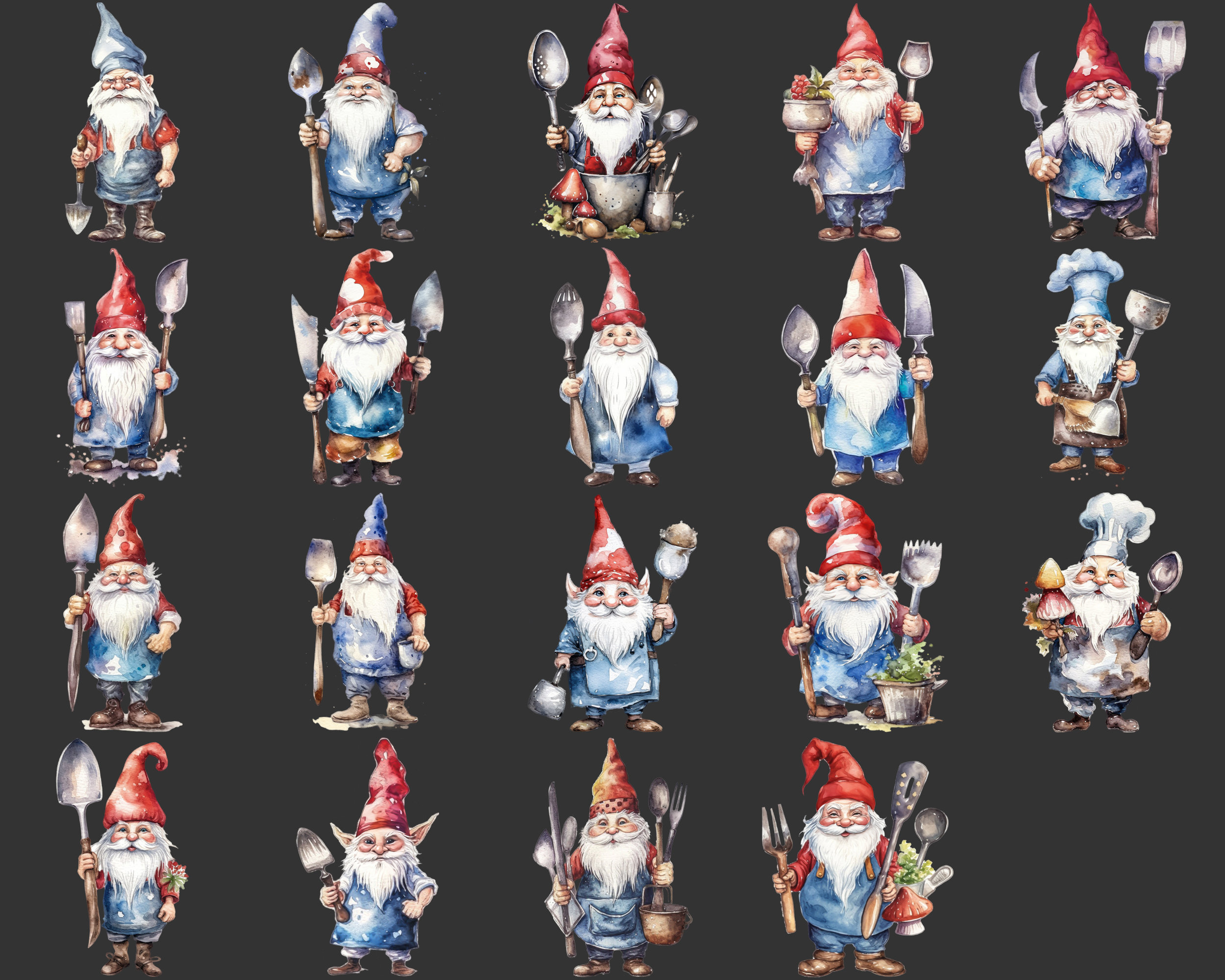 Kitchen Gnome Clipart Culinary Gnome PNG Cooking Gnome - Etsy