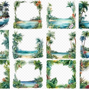 Tropical Palm Frame Clipart | 32 PNG Designs for Beach Crafts ...