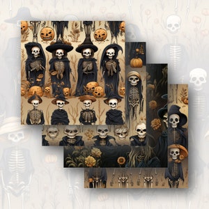 40 Skeletons Wearing Digital Paper - Unleash Quirky Creativity With ...
