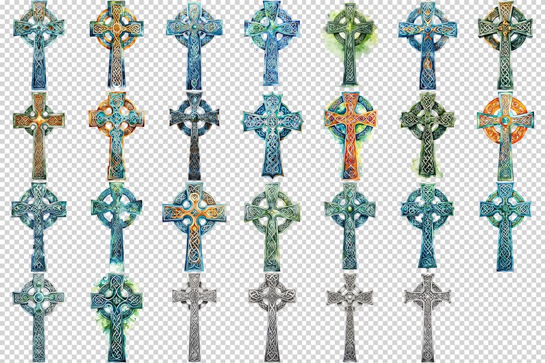 Celtic Cross Clipart – 27 Irish Illustrations (digital PNG) - Etsy