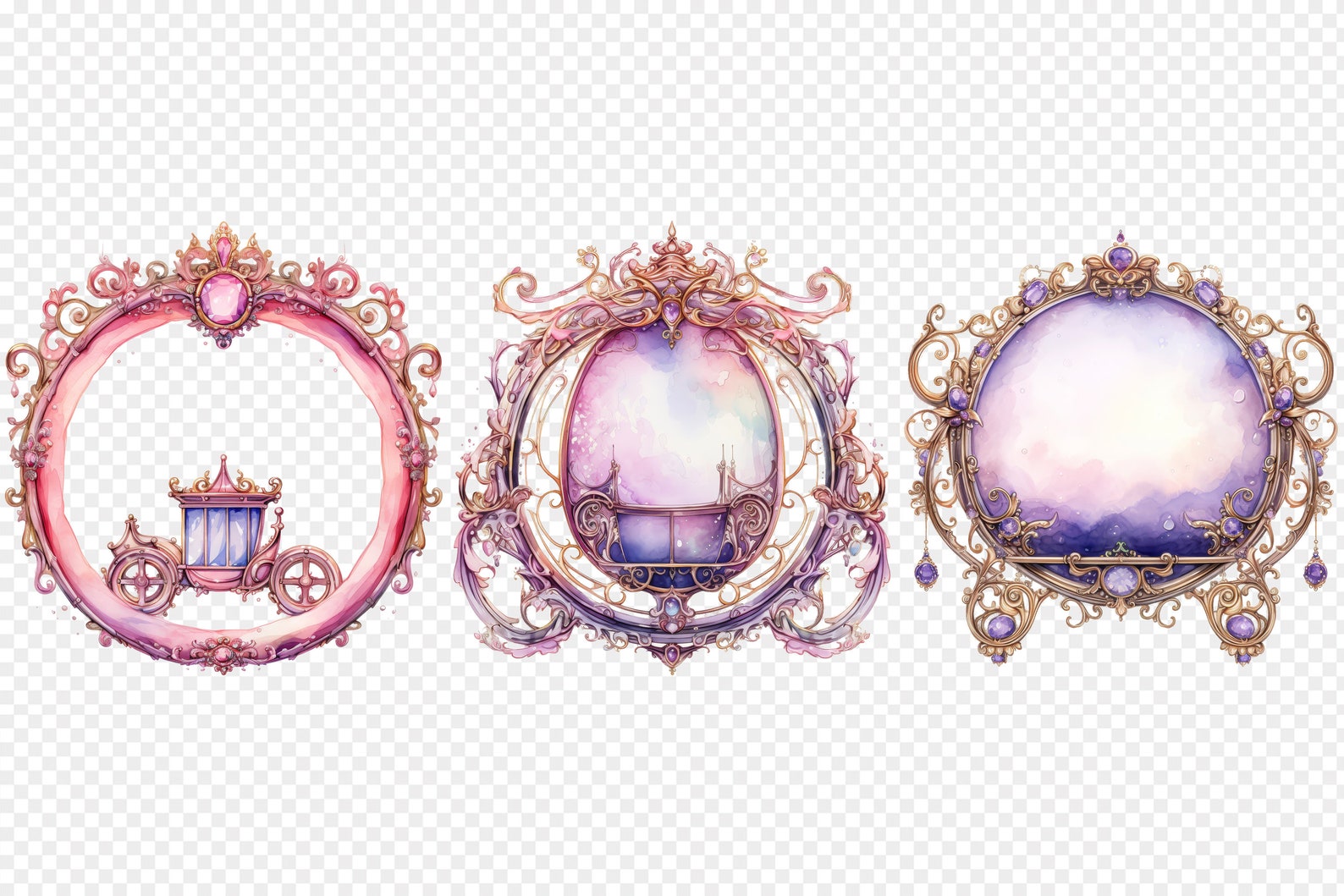 Fairy Tale Carriage Frames | 12 Magical PNG Designs for Crafts ...